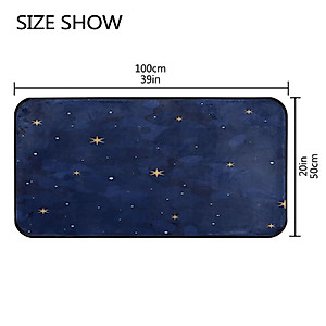 Kigai Starry Night Kitchen Rug Mat Anti-Fatigue Comfort Floor Mat Non Slip Washable Kitchen Rug for Kitchen Washroom Bedroom Sink 39 x 20 inch