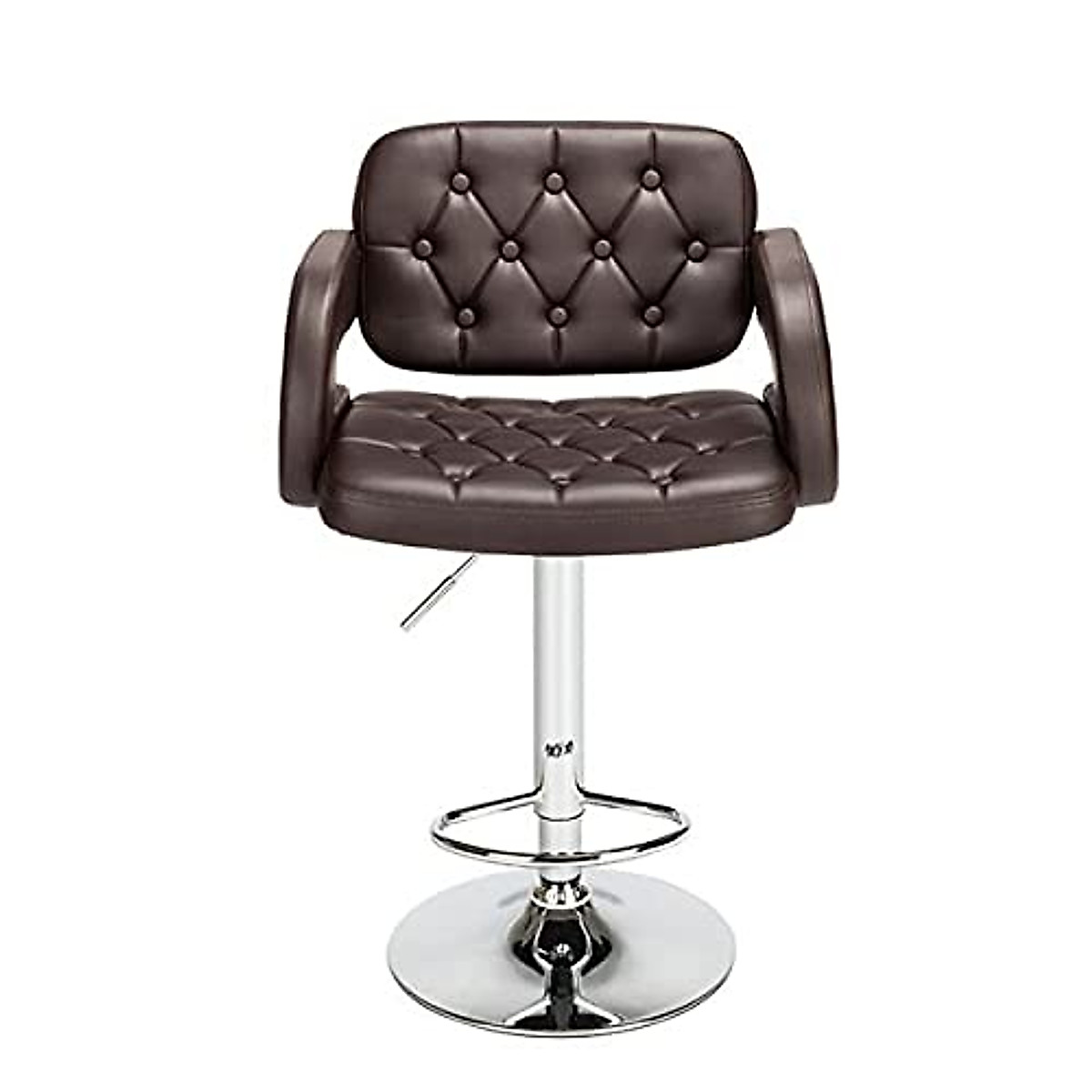 WSZJJ 2pcs Adjustable High Type with Disk armrest Square Backrest Button Design Bar Stools Spa Tattoo Facial Massage Salon Furniture