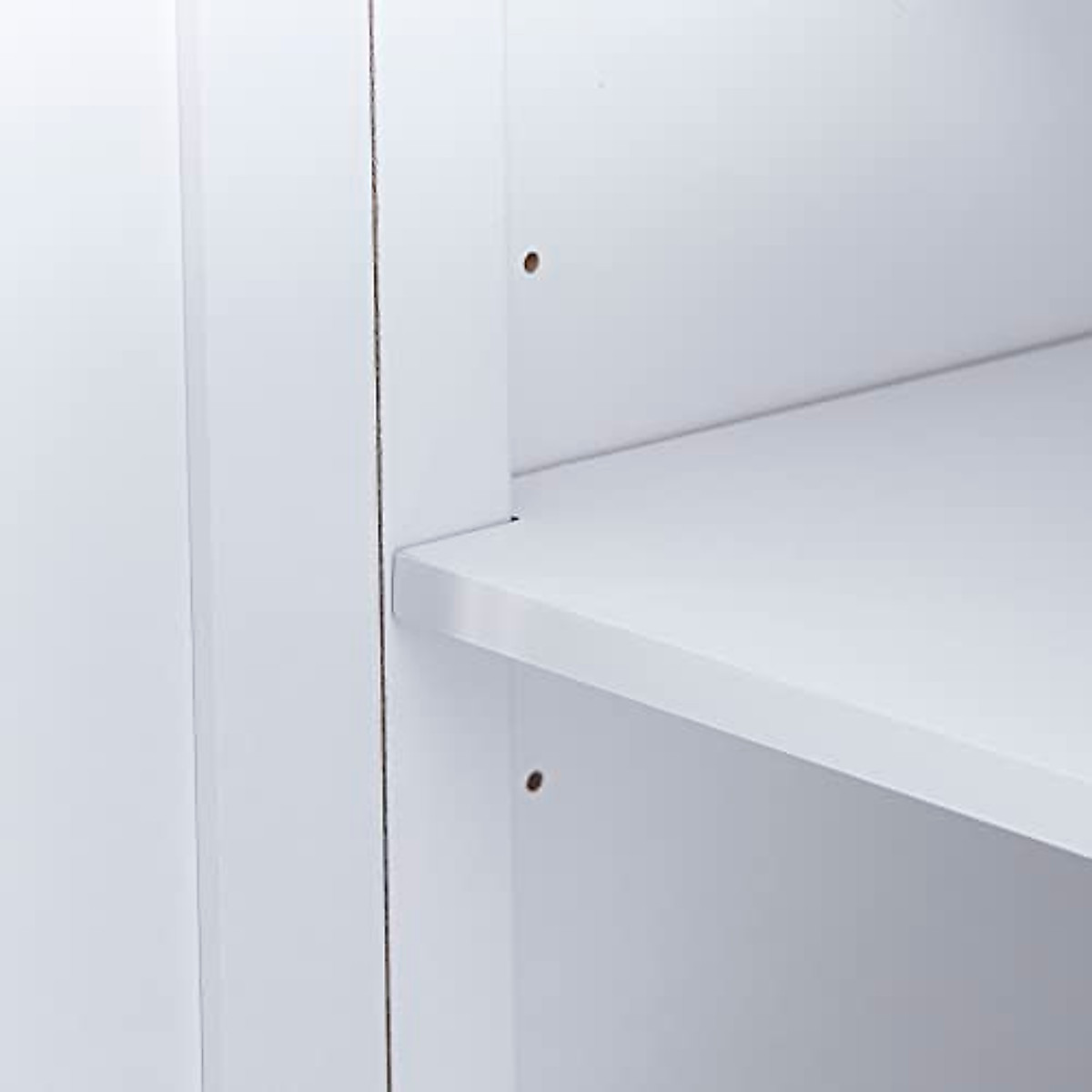 VLOJELRY Modern Sideboard Buffet Storage Cabinet with 2 Drawers & 4 Doors Adjustable Shelves Free Standing Cabinet Kitchen Console Table for Dining Living Room, Entryway, White