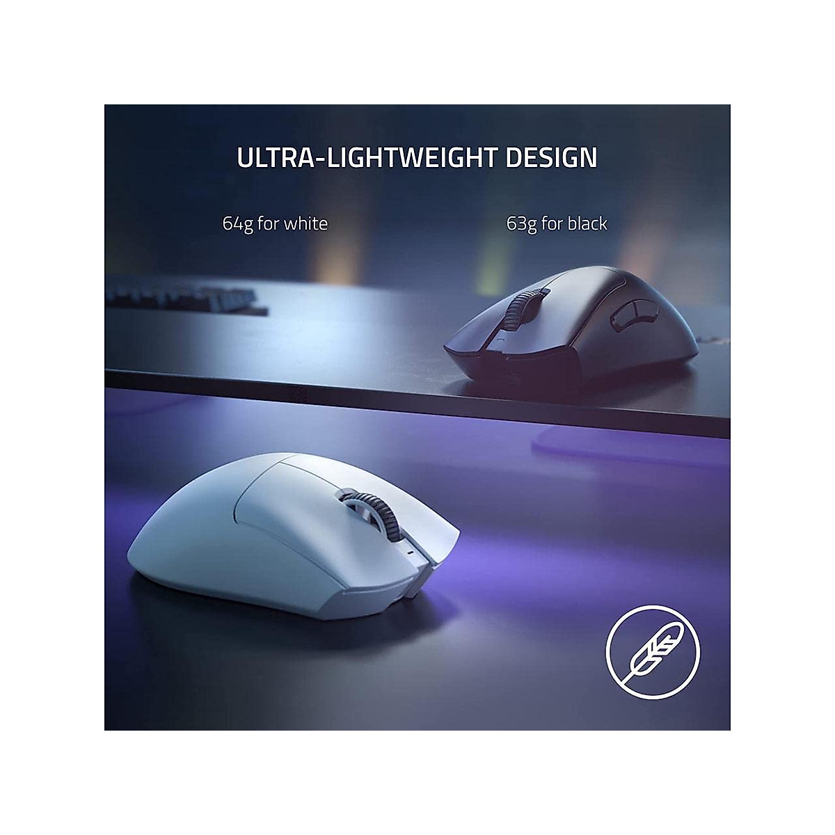 Razer DeathAdder V3 Pro Gaming Mouse: 63g Ultra Lightweight - Focus Pro 30K Optical Sensor - Fast Optical Switches Gen-3 - HyperSpeed Wireless - 5 Programmable Buttons - 90 Hr Battery - Black