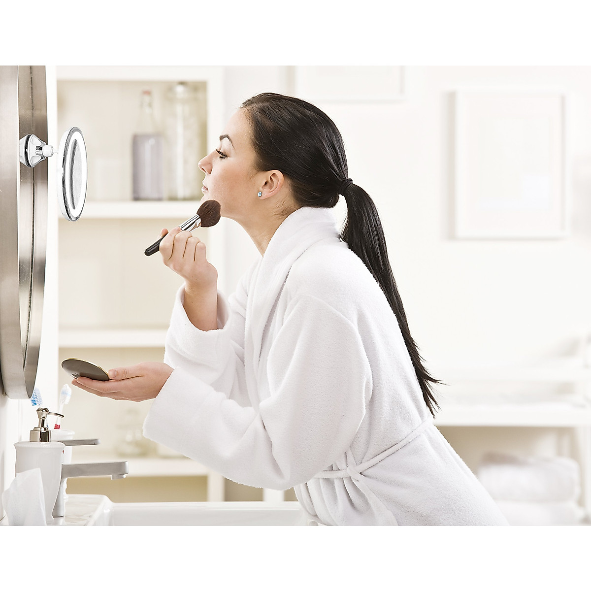 Rio Beauty Multi-Use LED Illuminated Makeup Mirror, White, 7 x 7 x 20 cm