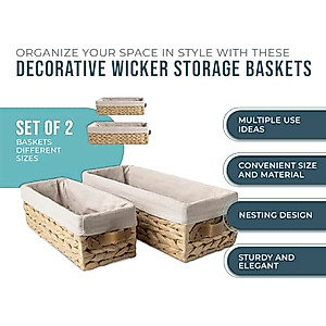 Comfify Boho Decorative Rope Baskets, Set of 3, Brown, Round, 10"Dia