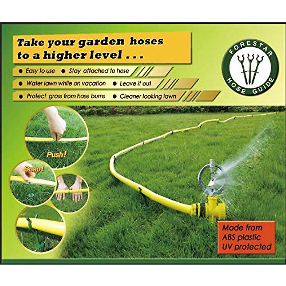 Garden Hose Guide Stake Holder Set of 8 Lawn Hose Support Spike Plant Saver Tool for Garden/Lawn/Yard