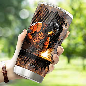 WONWIX Welder Gifts for Men Women Dad Welding Insulated Stainless Steel 20oz Coffee Cup Travel Mug Thermos Tumbler with Lid for Welders Husband Wife Christmas Birthday Mothers Fathers Day