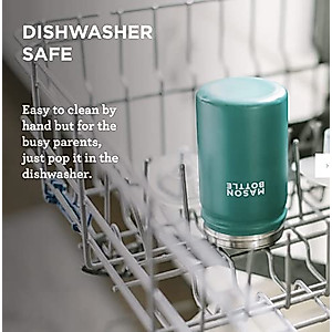 Mason Bottle Stainless Steel Mason Bottle Straw Cup, Light-Weight, Single-Wall - Includes 1 Stainless Steel Mason Jar, 1 Ring & Cap, 1 Straw Top (Green)