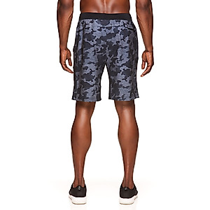 Gaiam Men's Yoga Shorts - Athletic Gym Running and Workout Shorts with Pockets - Karma Ebony Camo, Medium