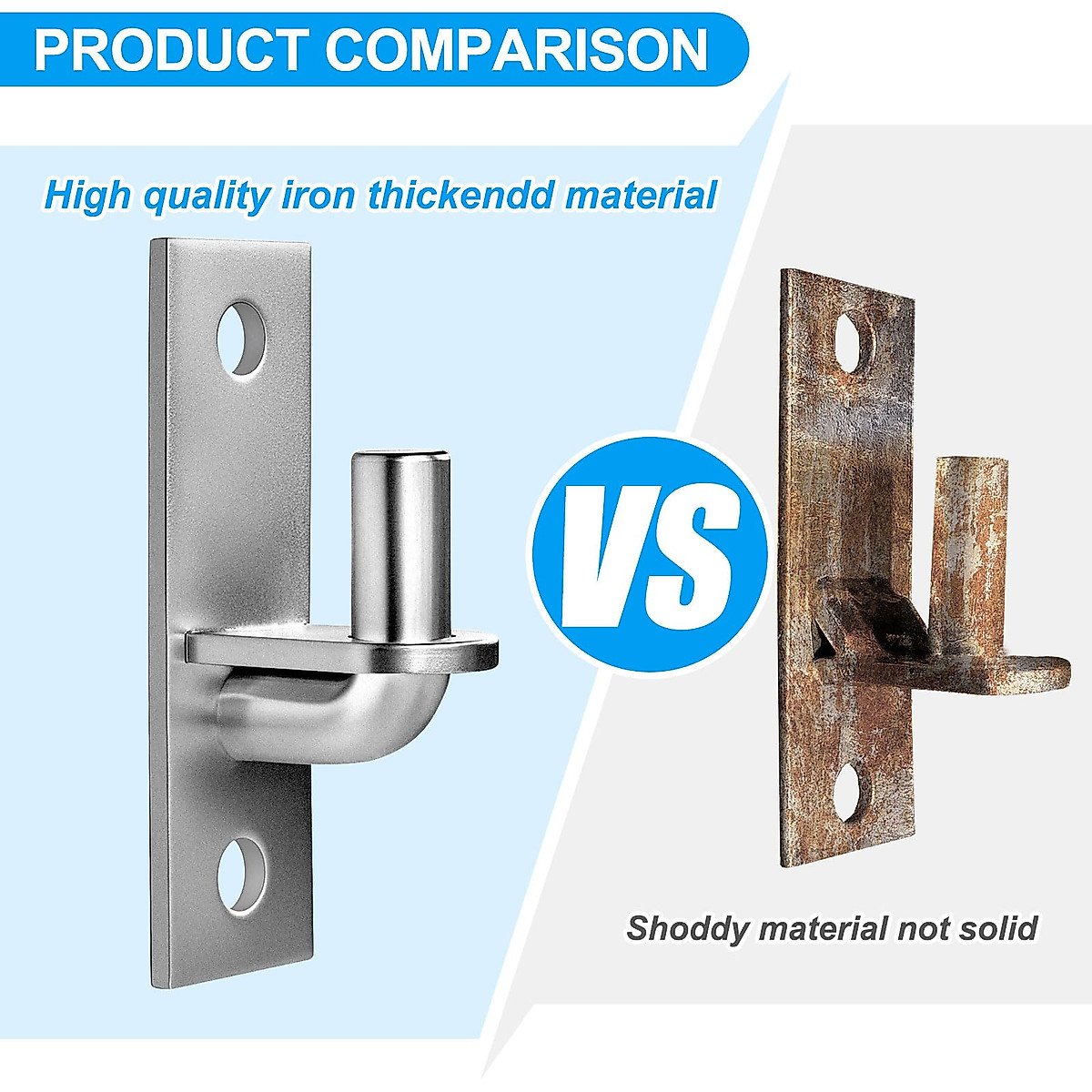 Wall Mount Gate Hinge, Gate Hinges Heavy Duty, 2 Pack Chain Link Fence Gate Hinges, Wall Mount Gate Hinges with 5/8 Hinge Pin (Screws Not Included)