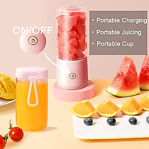 Sports Water Bottle with Portable Blender for Juice and Smoothies Maker USB Travel Juice Cup Personal Travel Blender Baby Food Mixing Updated 6 Blades (3)