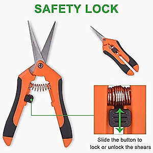 GROWNEER 6 Packs Pruning Shears Gardening Hand Pruning Snips with Straight Stainless Steel Precision Blades