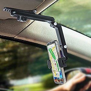 XEFINAL Cell Phone Holder for Car，Mount Clip for Car Cellphone，360° Rearview Phone Holder for Car Sun Visor，Perfectly for iPhone pro, 13/12pro,XR,XS,Pro,Samsumg,Andriod, Car Accessories