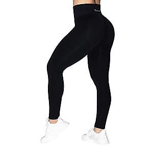 Sunzel Scrunch Butt Lifting Leggings for Women High Waisted Seamless Workout Leggings Gym Tights Tummy Control Yoga Pants Black