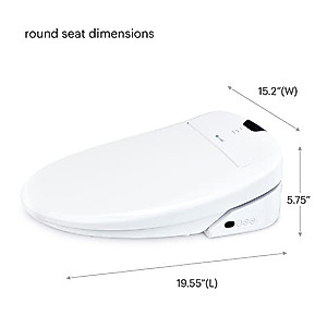 Brondell Swash S1200-RW Luxury Bidet Toilet Seat in Round White with Dual Stainless-Steel Nozzles | Endless Warm Water | Programmable User Settings | Self-Cleaning Nozzles | Nightlight