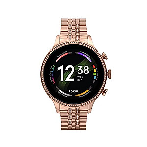 Fossil Women's Gen 6 42mm Stainless Steel Touchscreen Smart Watch, Color: Rose Gold (Model: FTW6077V) (Renewed)