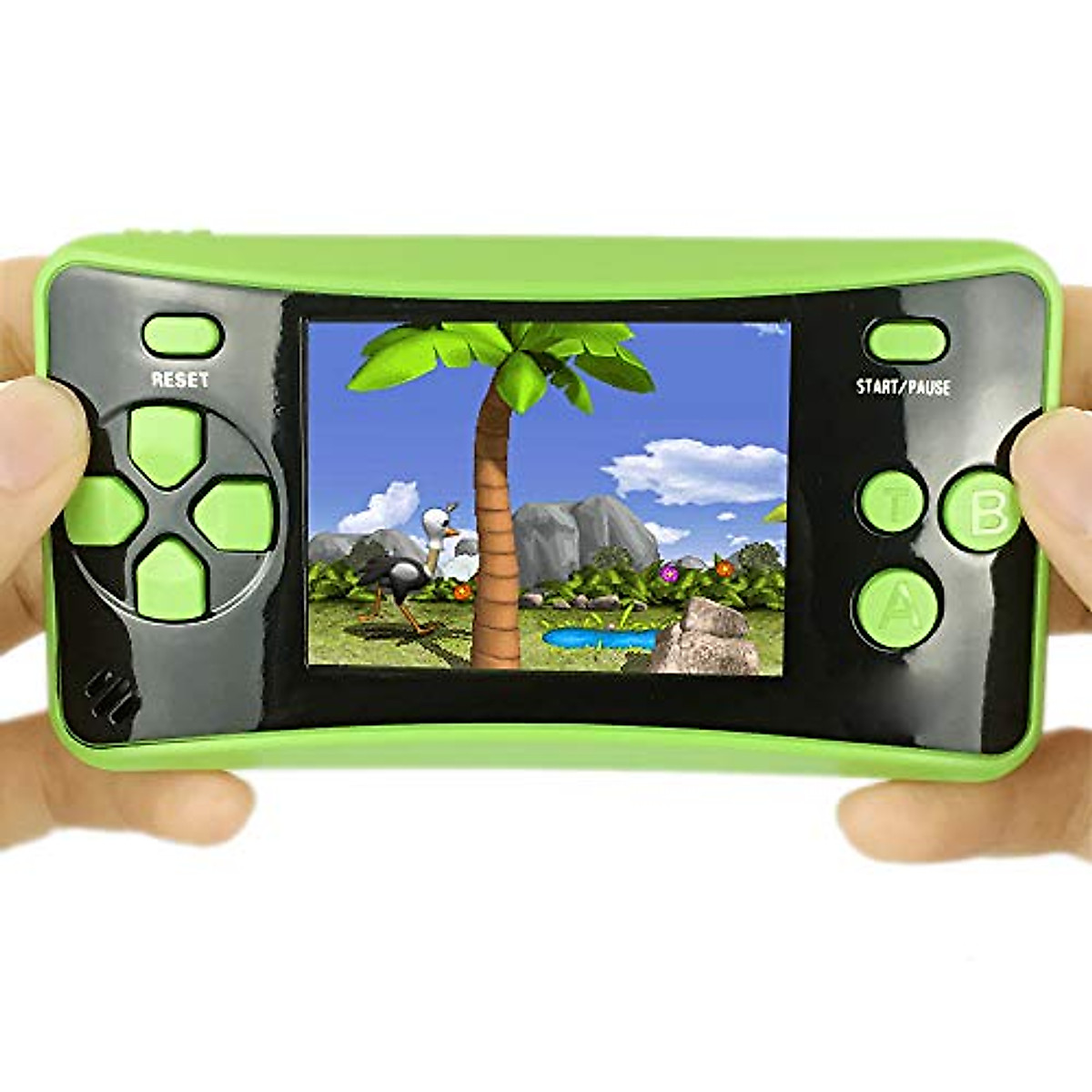 HigoKids Handheld Game for Kids Portable Retro Video Game Player Built-in 182 Classic Games 2.5 inches LCD Screen Family Recreation Arcade Gaming System Birthday Present for Children-Green