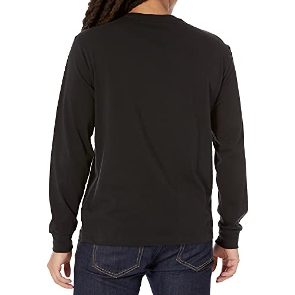 GAP Mens Relaxed Fit Long Sleeve Logo T-Shirt T Shirt, Black 4, X-Large US