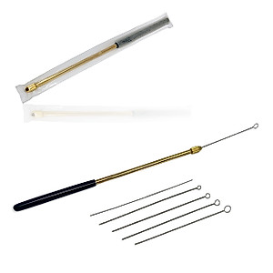 Edu-Labs Reusable Inoculating Loop with Unique Replaceable Nichrome Needle Tip Inoculation Rings Inoculation Rod for Lab (Replaceable Loops with Handle)