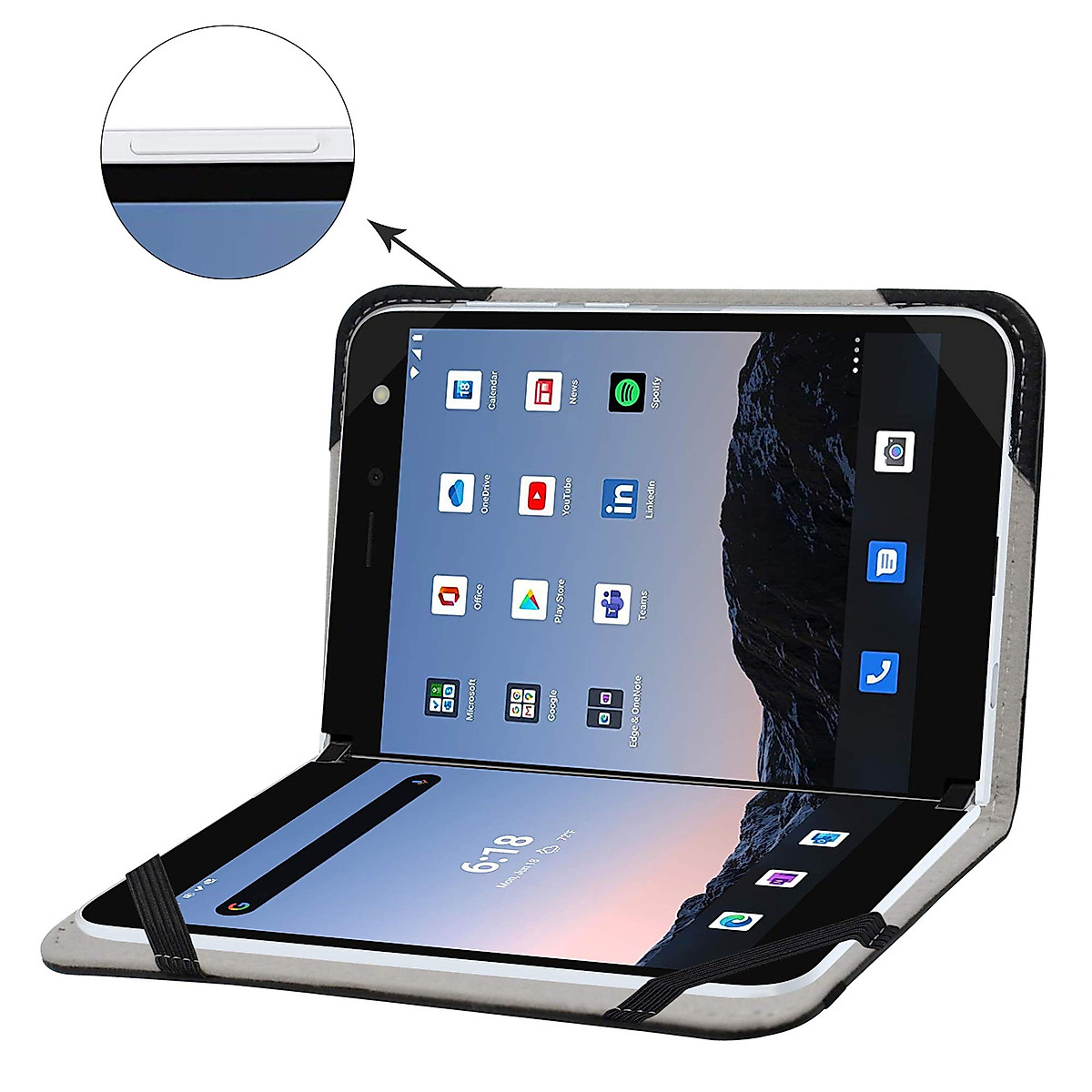 Bige for Microsoft Surface Duo Case,PU Leather Folio 2-Folding Stand ...