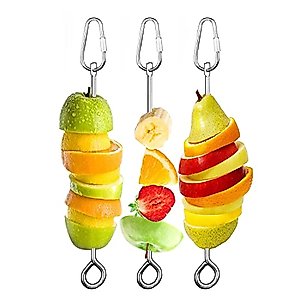Bird Cage Food Holder Parrot Fruit Vegetable Skewer Bird Cage Feeder Foraging Toy for Parakeet Budgie Macaw