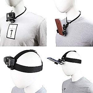 PellKing POV/Vlog Smartphone Head Strap Mount Selfie Neck Holder Mount Kit,Compatible with iPhone Samsung Smartphones,Hero 9, 8, 7, 6, 5, 4, 3, 2, 1, DJI Osmo Action…