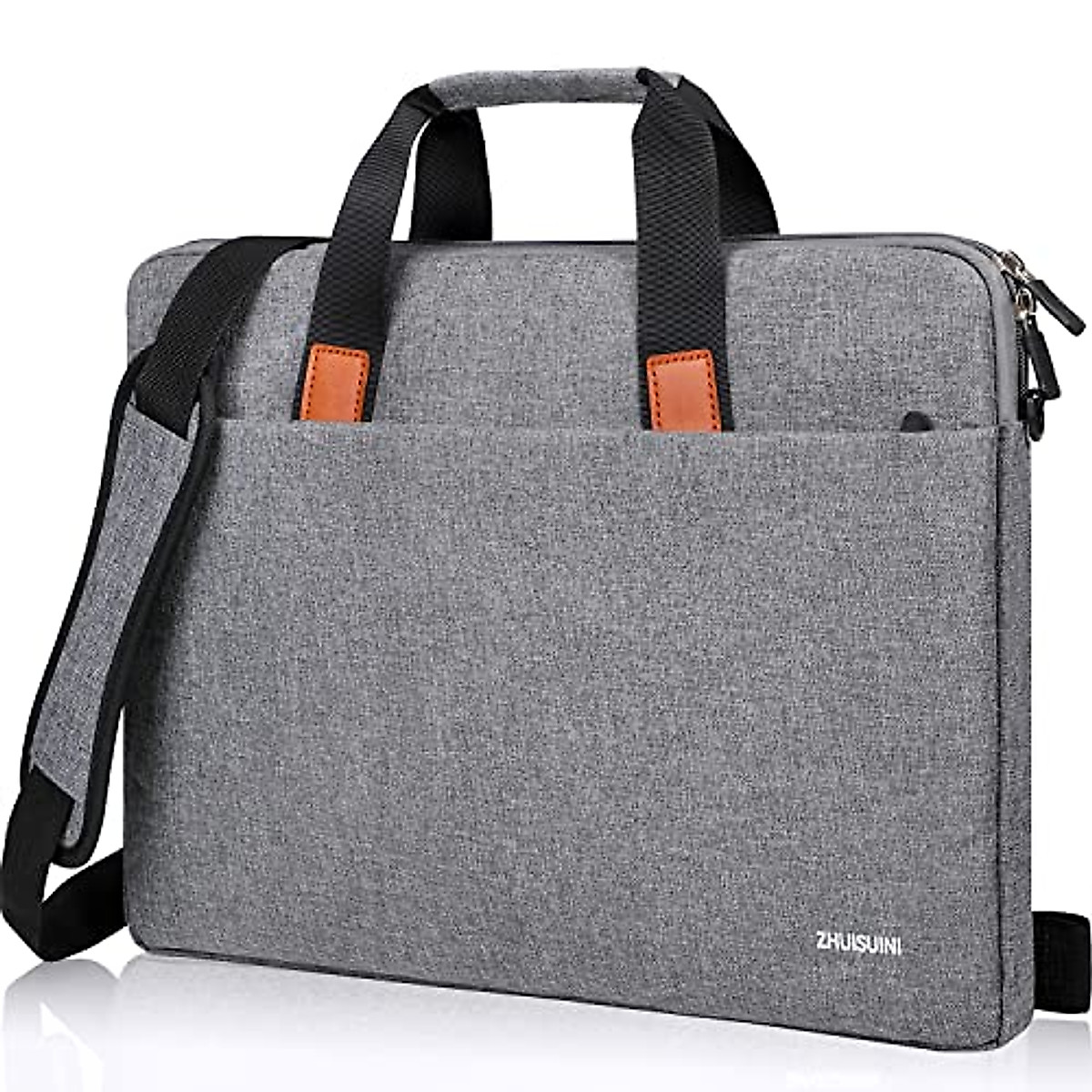 ZHUISUINI 14 14.6 15 Inch Laptop Bag Case with Shoulder Straps & Handle,Compatible with 14 inch New MacBook Pro M2/M1 Pro Max A2779 A2442 2023-2021,for 15 Inch Microsoft New Surface Laptop 5/4/3,Grey