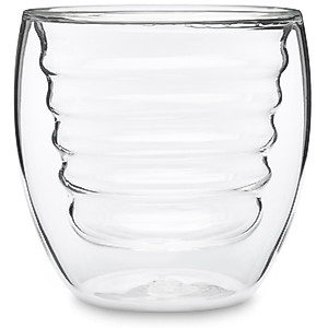 Curva Artisan Series Double Wall Beverage Glasses and Tumblers – Set of 4 Unique 8 oz Thermo Insulated Drinking Glasses