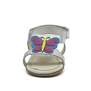 Robeez First Kicks Baby Girl and Unisex Sandals for Infant/Toddlers - Nakai White - 9-12 Months