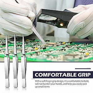 Minatee 3 Pieces Reverse Tweezers Locking Tweezers for Crafting Cross Locking Electronics Tweezers Reverse Action Forceps Reverse Tension Tweezers Stainless Steel Craft Jewelry Electronics Laboratory