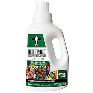 Earth Science Udder Magic Concentrated Plant Food for Indoor & Outdoor Plants – Nutrient Rich Fertilizer for Bigger Harvests & Blooms - Seed Starter for Vegetables, Flowers, Herbs, Succulents (30oz)