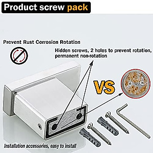 RANDOM Brushed Towel Hooks Bathroom Hardware Accessories Robe/Coat Hook SUS 304 Stainless Steel Clothes Hook for Bath Kitchen Contemporary Hotel Style Wall Mounted Hook 2 Pack.