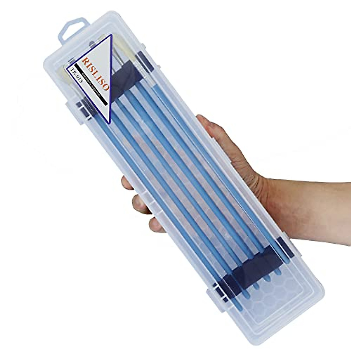 RISLISO Paint Brush Holder with Foam Inserts, Fine Art Portable Paint Brush Organizer Long Paint Brushes Watercolor Brush Case Storage Box Container