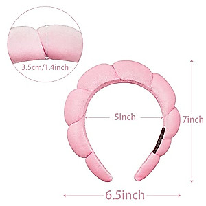 Ayesha Spa Headband for Women Sponge Headband for Washing Face Clouds Soft Hairband Skincare Makeup Headbands for Women Girls Shower Makeup Skincare (Pink)