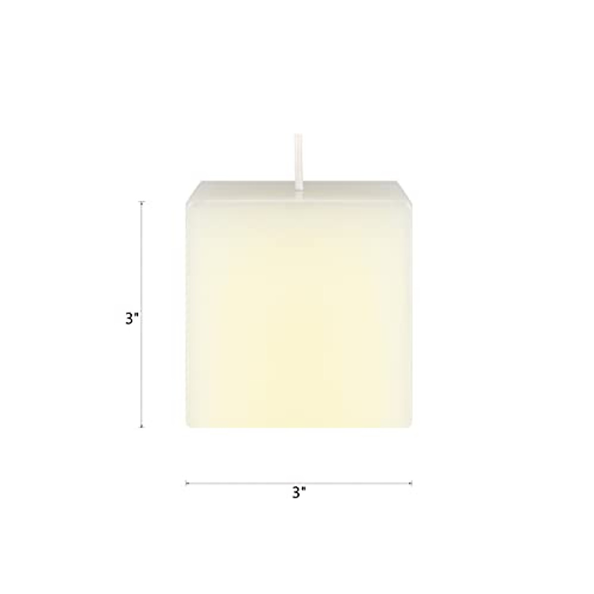 Mega Candles 6 pcs Unscented Ivory Square Pillar Candle, Hand Poured Premium Wax Candles 3 Inch x 3 Inch, Home Décor, Wedding Receptions, Baby Showers, Birthdays, Celebrations, Party Favors & More