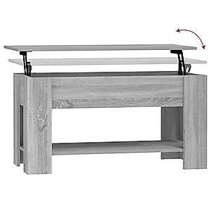 QJBSAVVA Coffee Table Gray Sonoma 39.8"x19.3"x20.5" Engineered Wood,Nightstand Industrial Tables Side Tables Sofa Table Suitable for Meeting Rooms, Reception Rooms, Offices