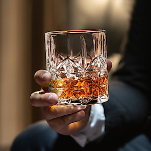 Whiskey Stones Gifts for Men - Groomsmen Gifts, 4 Granite Chilling Stones Bourbon Whiskey Glasses Set - Unique Birthday Gifts for Men Christmas Father's Day Valentine Retirement