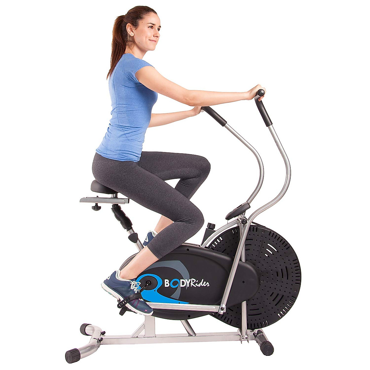 Body Rider BRF650 Upright Fan Bike, BLACK/SILVER/BLUE