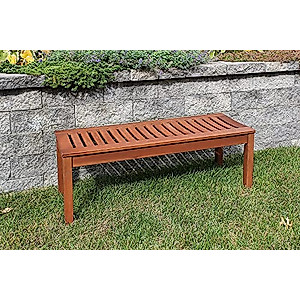 Achla Designs 125-0003 Backless, 4 ft Natural Finish Bench, 48-in L