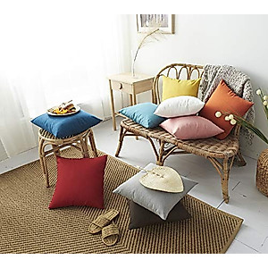 FEVERQIYI Coral Pink Outdoor Pillow Covers 18x18 Inch Pack of 2 Decorative Waterproof Outdoor Pillows Square Throw Cushion Case for Patio, Porch and Balcony 45x45cm