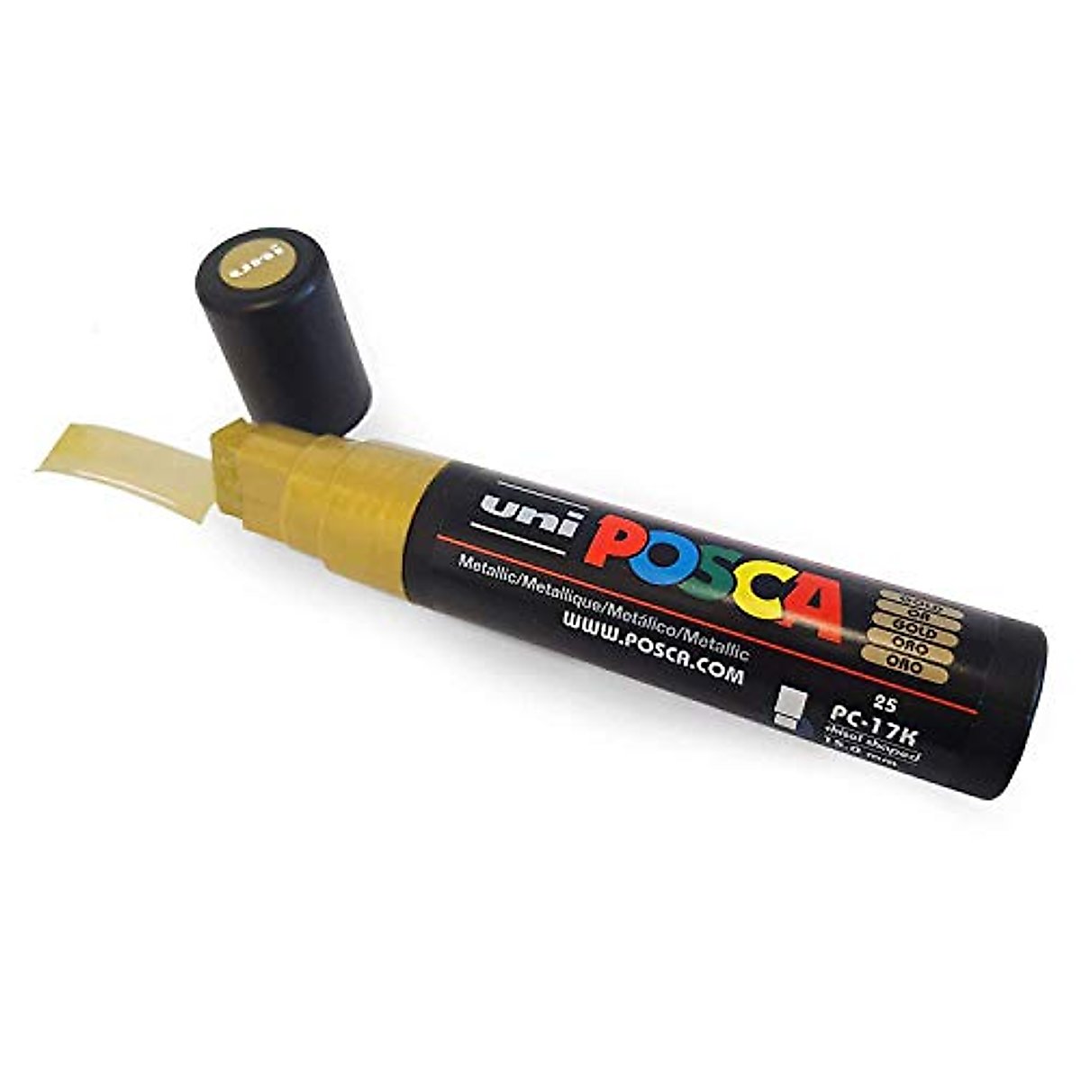 UNI-Ball POSCA Marker Pen PC-17K - XXL Chisel Tip for Large Backgrounds - Set of Gold & Silver
