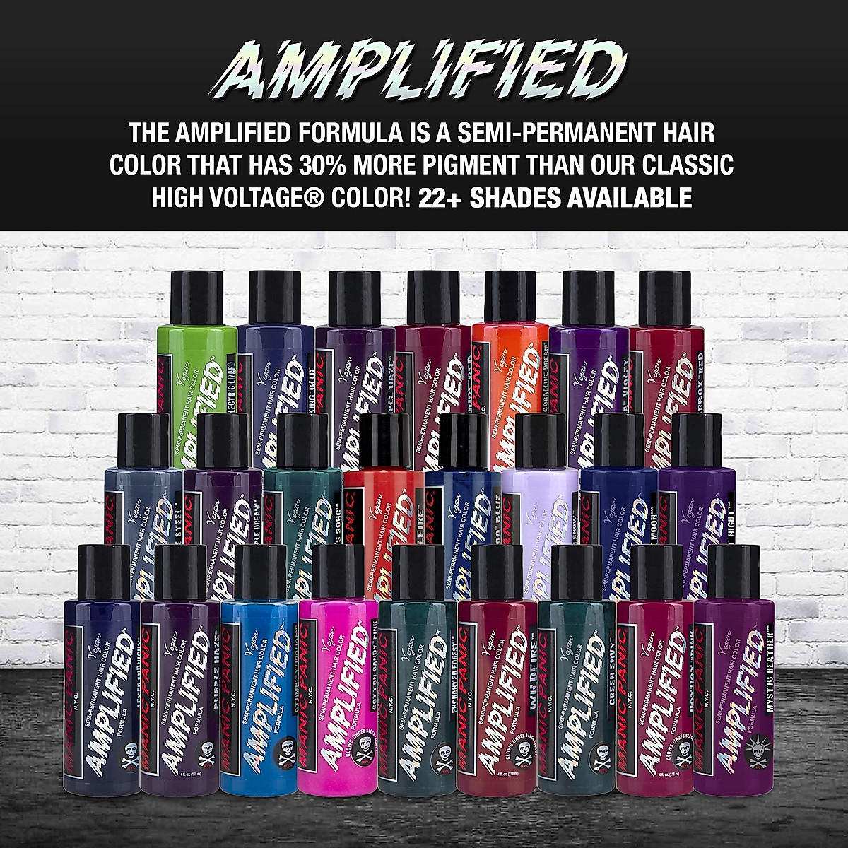 MANIC PANIC After Midnight Hair Color - Amplified - Semi Permanent Hair Dye - Dark Navy Blue - Green Undertones - For Dark & Light Hair - Vegan, PPD & Ammonia-Free - For Coloring Hair on Women & Men