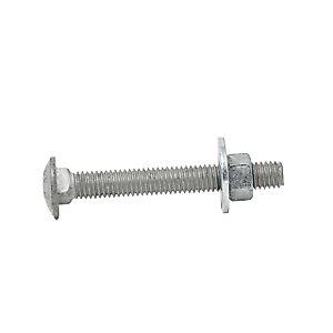 5/16"-18 x 4 Hot Dipped Galvanized Carriage Bolt w/Nuts & Flat Washers, Full Thread, Grade A, Quantity 50 - by Fastener Depot, LLC
