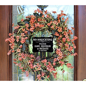 WaaHome Please Leave Deliveries and Packages At The Door Sign, No Soliciting Sign for House Home Door Business, 6''x8''