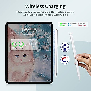 Wireless Charging Pencil for iPad with and Tilt Sensitive, Palm Rejection, iPad Pencil 2nd Generation Compatible with iPad Pro 11 inch 1/2/3/4, iPad Pro 12.9 Inch 3/4/5/6, iPad Air 4/5, iPad Mini 6
