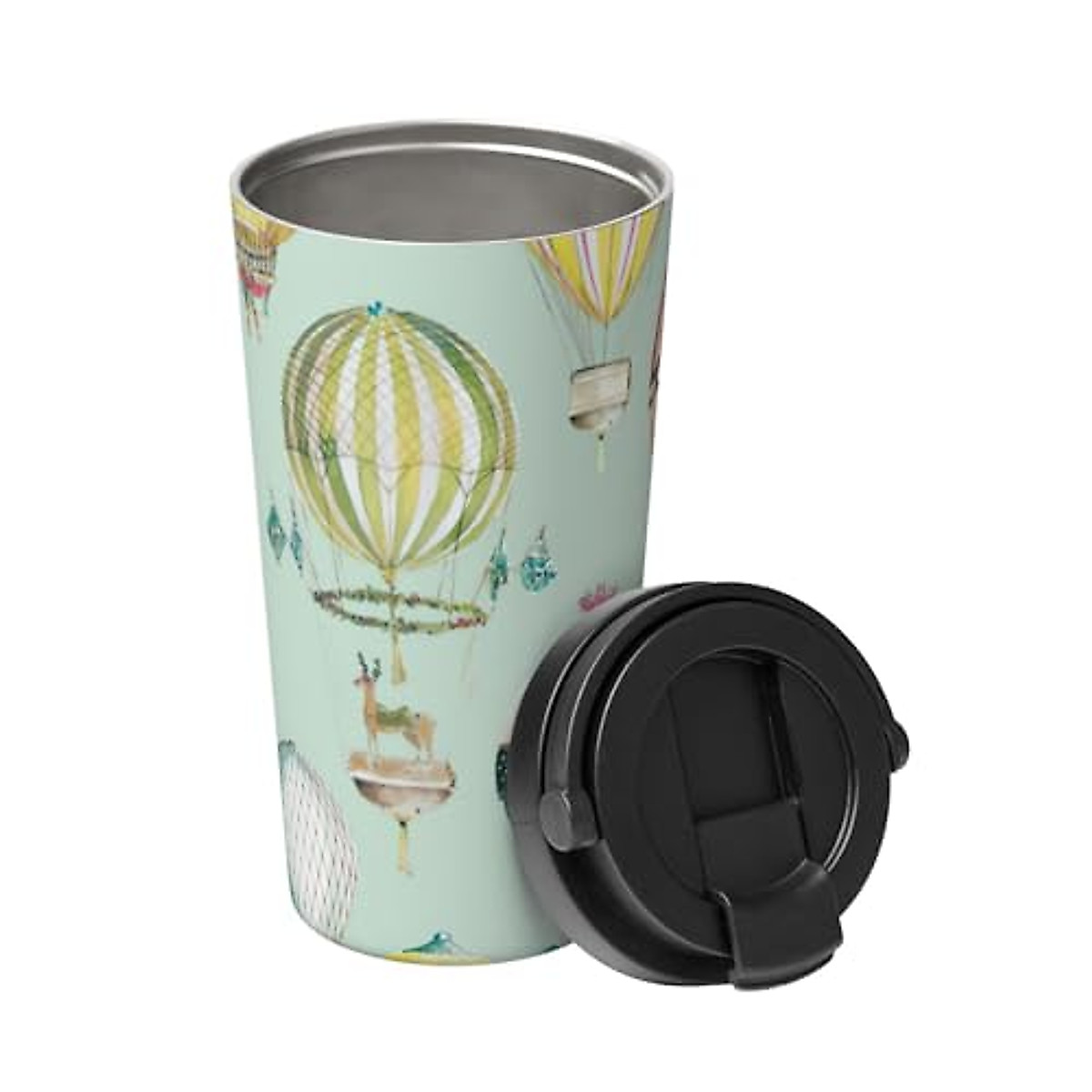 WANGXUEE Cartoon Balloon Print 500ml Stainless Steel Travel Tumbler Double Wall Vacuum Insulated Coffee Mug