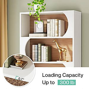 Tribesigns 5-Tier Book Shelf, Modern 71" Bookcase, Tall Freestanding Bookshelf with Storage Shelves, Large Open Bookcases Wood Display Shelving Unit for Bedroom Living Room Office (White and Walnut)