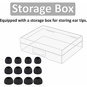 Replacement Ear Tips Compatible with Sony wf 1000xm5 / 1000xm4 / c700n Earbuds, Silicone Ear Buds Ear Cap Ear Plug Eartips Replacement for Sony Earbuds,S/M/L 3 Size 6 Pairs,Black 713