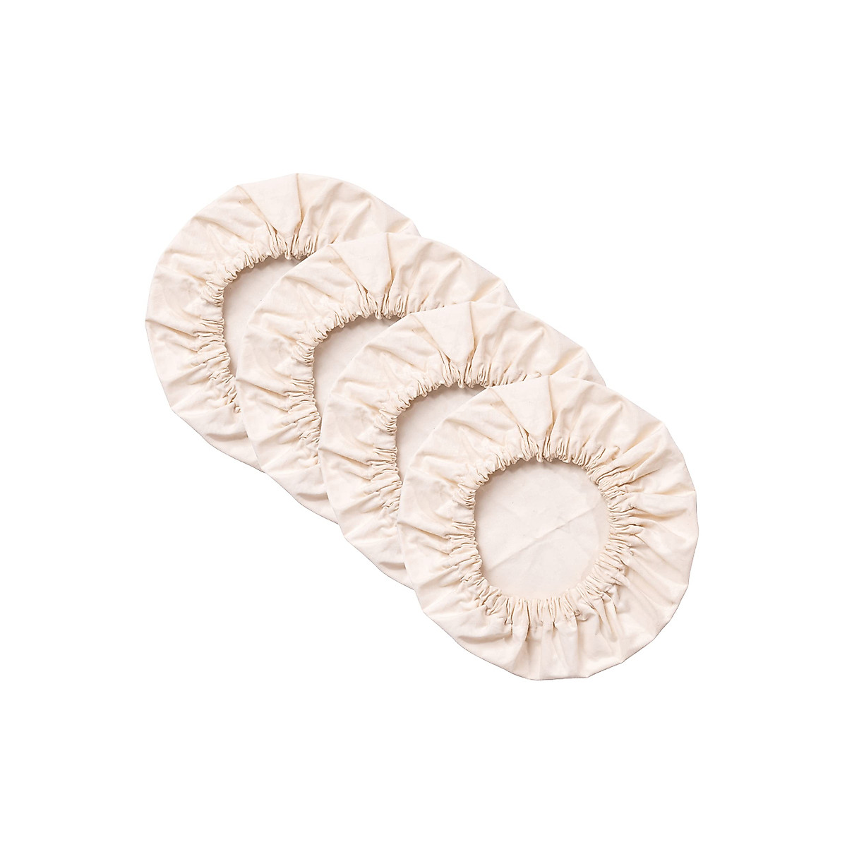 4- Pack Organic Food Bowl Covers Unbleached Reusable 100% Cotton Stretchy Cloth Bowl Covers ~ XL (For 7.5"-10.5" Bowls)