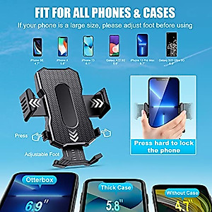 KSYER Phone Mount for Car Dashboard & Air Vent, 1200 Degree Rotation Cell Phone Holder Car [Multi-Angles], Car Phone Holder Mount for iPhone Samsung All Smartphone (Black)