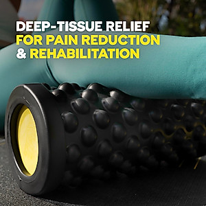 TRX Training Rev Myofascial Release Roller, Travel Massage Roller for Muscles, 14-Inch Round Foam Roller for Stretching and Post-Workout Recovery