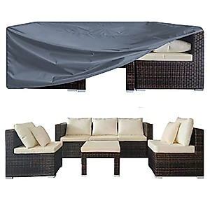 Garden Balsam Patio Furniture Set Cover, Outdoor Table and Chair Set Covers, Outdoor Sectional Sofa Set Covers, Waterproof Durable Square 126"L X 126"D X28H Grey