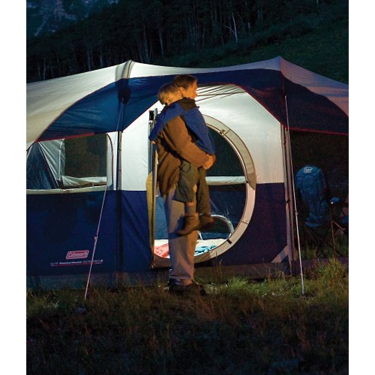 Coleman Elite Sundome Camping Tent with LED Lights, Weatherproof 6-Person Tent with Included Rainfly & Frame that can Withstand 35 MPH Winds, Built-In LED Lighting System with 3 Brightness Settings